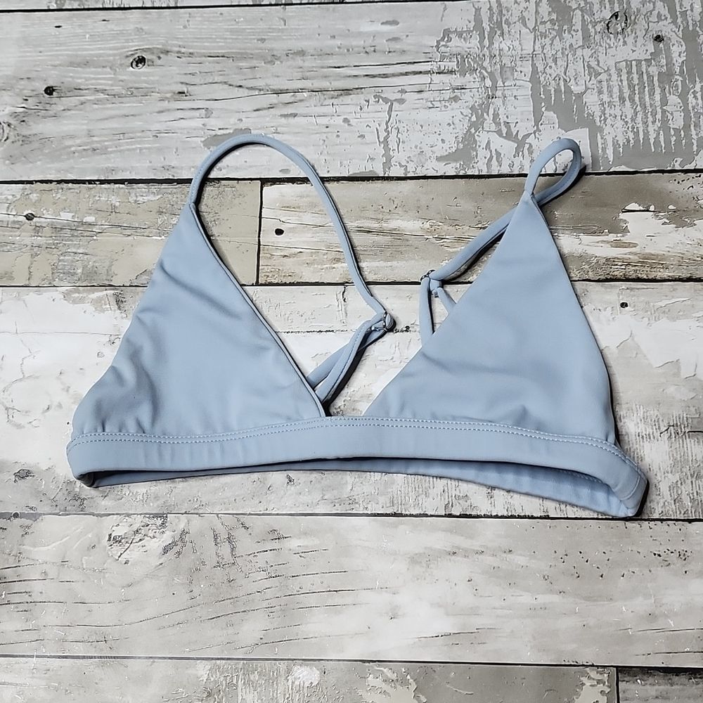 Rhea Bikinis Adjustable Baby Blue Triangle Bikini Top - Gem